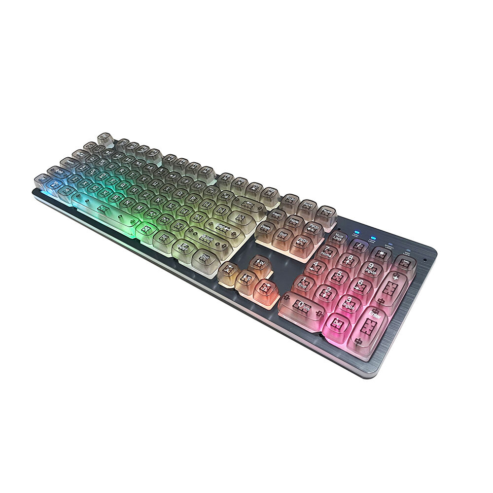 Full Size Transparent Wired Rgb Gaming Keyboard With Metal Top Cover ...