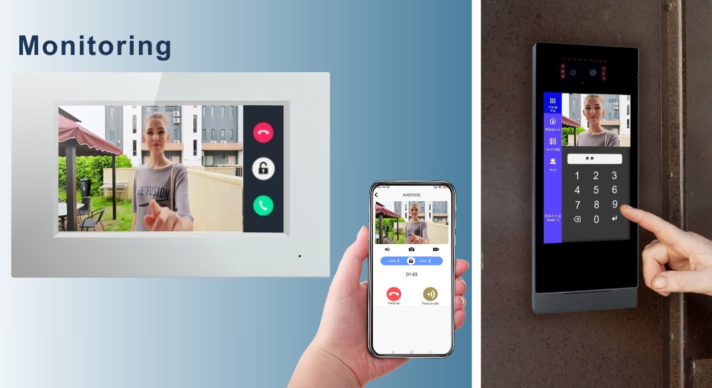 Wireless Smart Facial Unlock 8 Inch Lcd Touch Screen Video Intercom ...