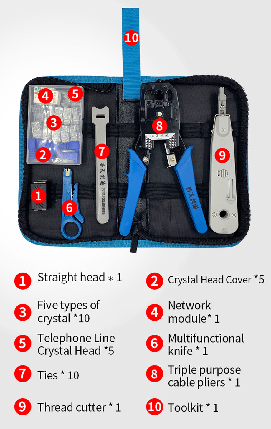 Buy China Wholesale Kico 10pcs 14pcs Network Tool Kit Crimping Tool ...