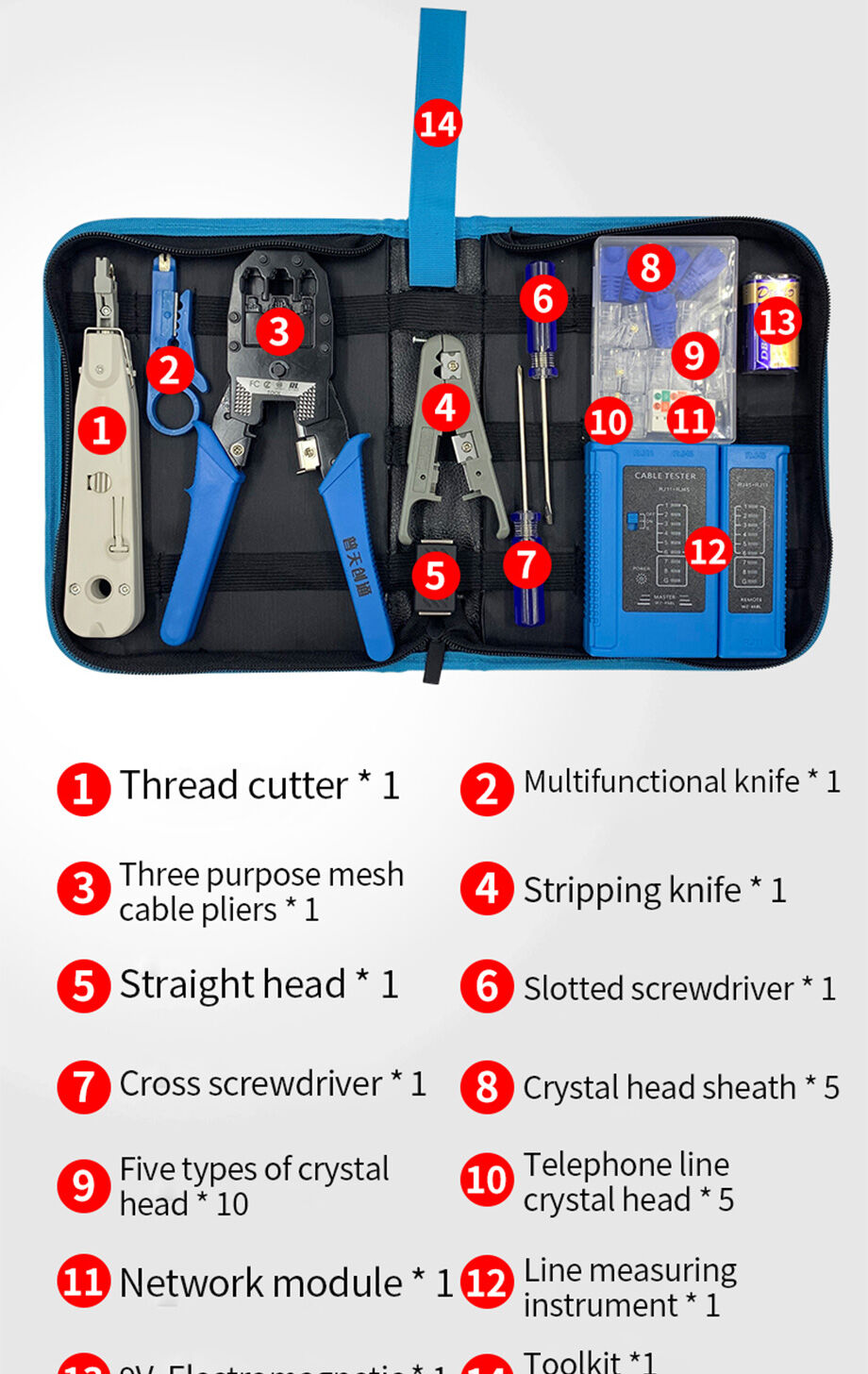 Buy China Wholesale Kico 10pcs 14pcs Network Tool Kit Crimping Tool ...