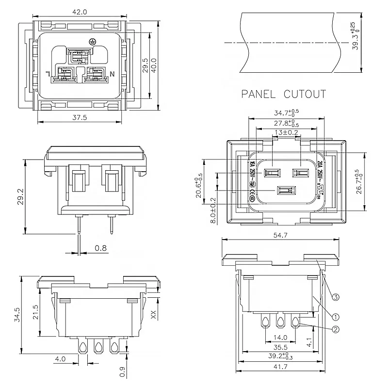 15a 250v Iec 320 Power Socket C19 Lockable Anti Tripping Pdu Outlet ...