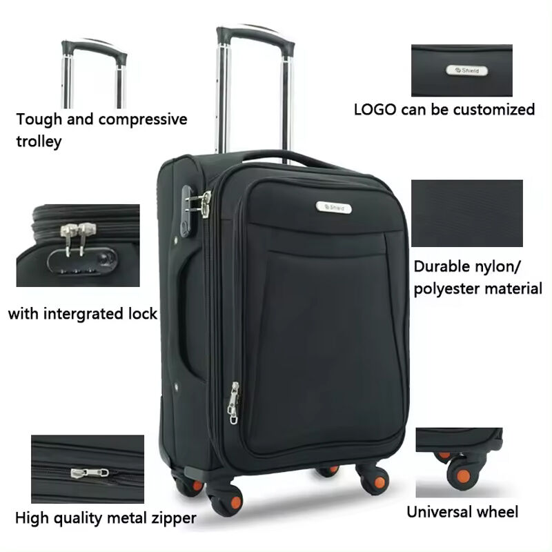 Waterproof Polyester Luggage Bag Large Capacity Fabric Travel Suitcase ...