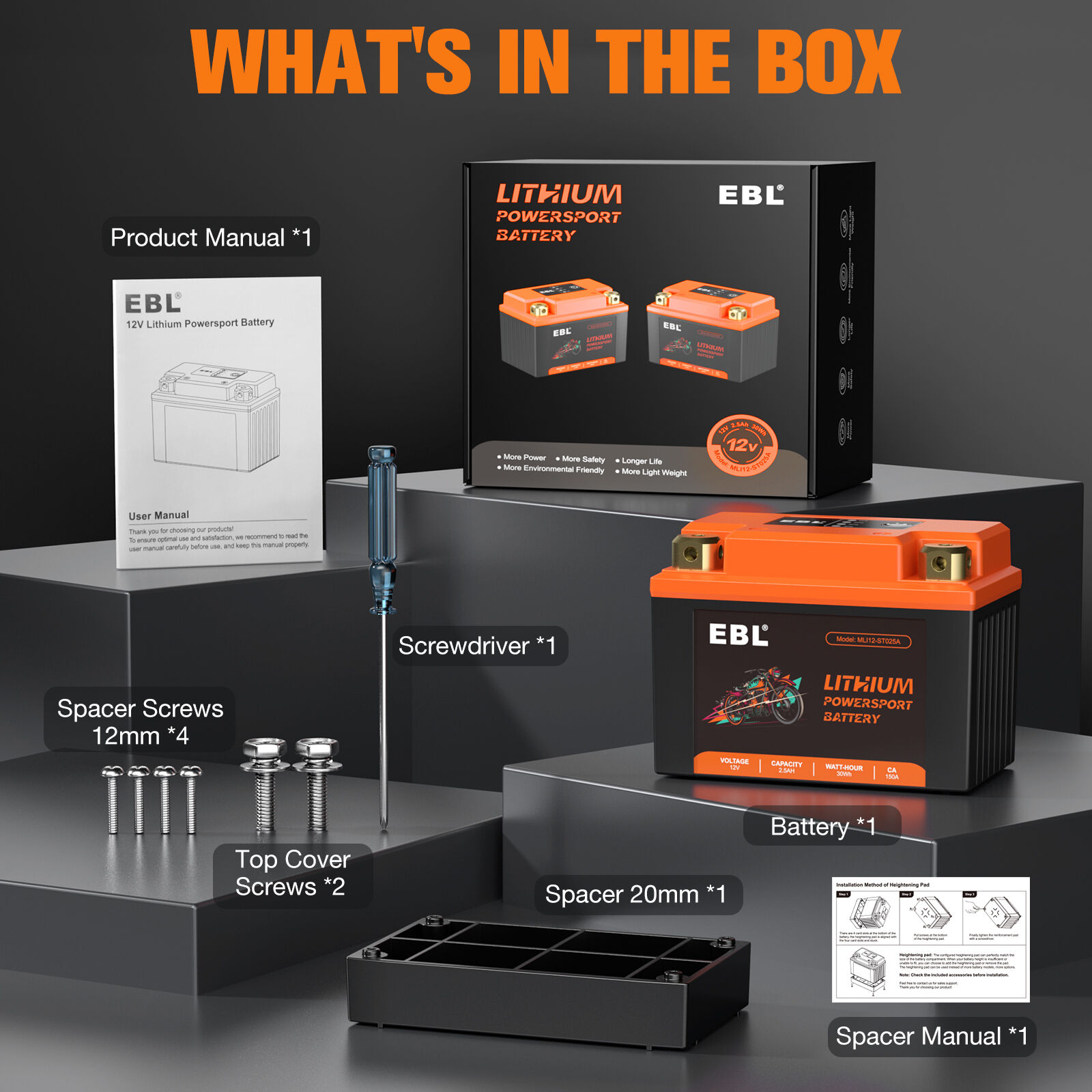 Ebl Lithium Motorcycle Battery Lifepo4 Ytx4l-bs 12v 2.5ah 150a Powersports Battery Ytx5l-bs For ...