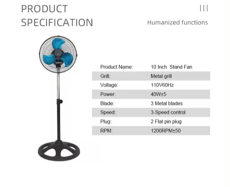 Customization High Velocity Standing Fan Household Stand Fan With Metal ...