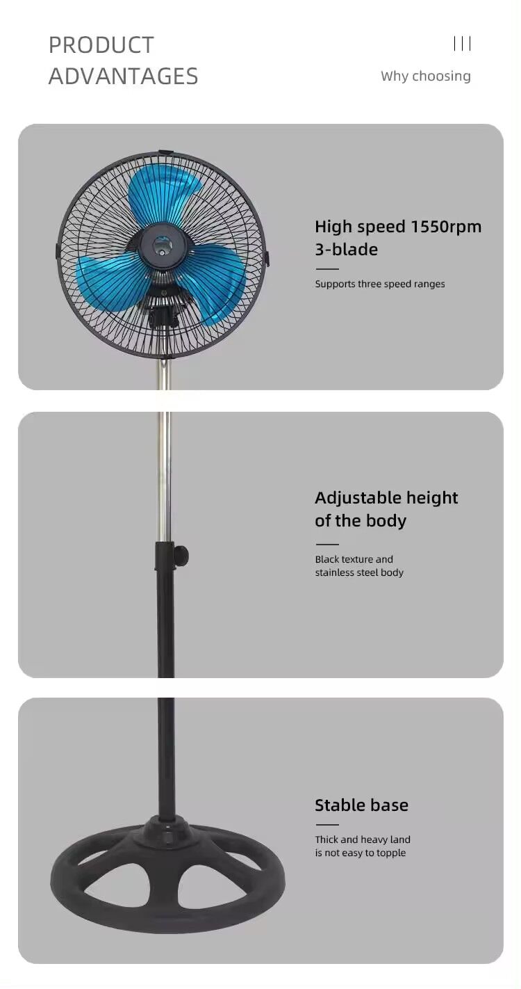 Customization High Velocity Standing Fan Household Stand Fan With Metal ...
