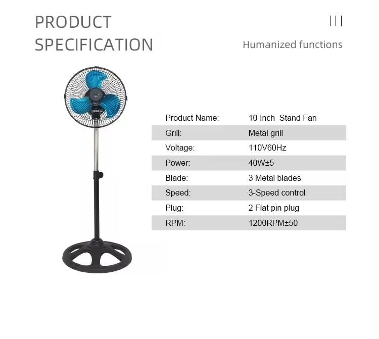 Customization High Velocity Standing Fan Household Stand Fan With Metal ...