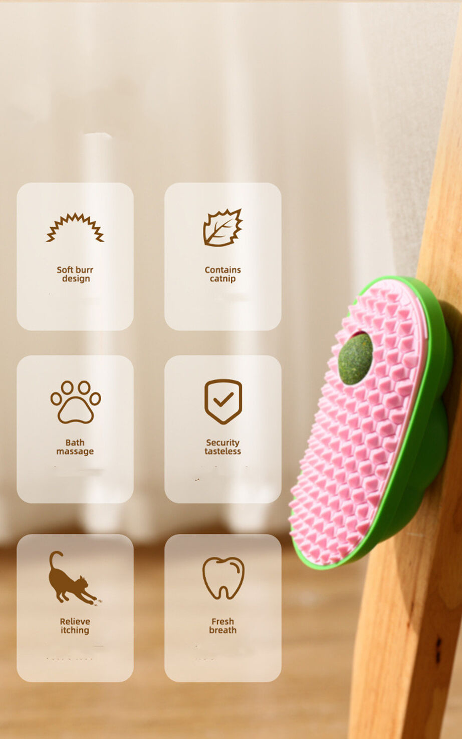 2024 Hot-selling Hair Rubbing Device Cat Self-help Tickling Toy Tickle ...