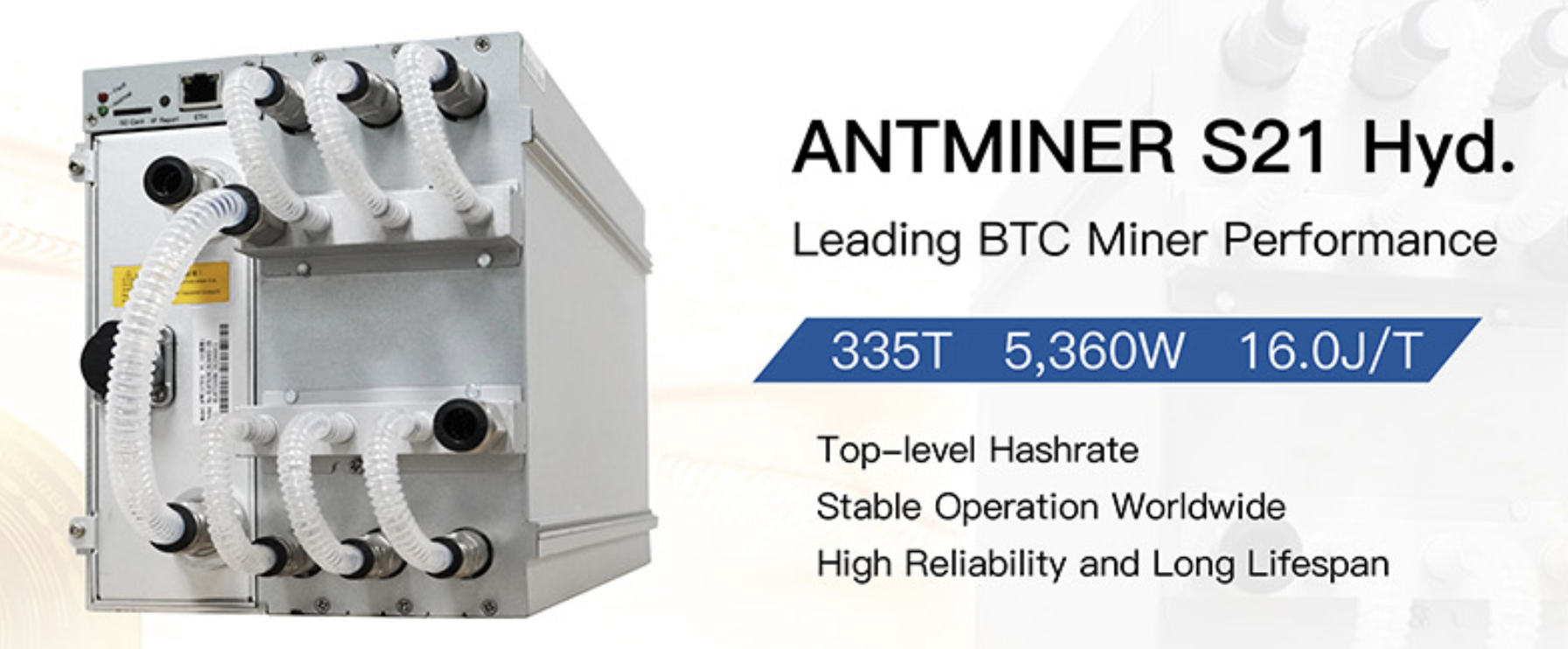 Bitmain Antminer S21 Hyd 335th From Bitmain Mining Sha 256 Algorithm With A Maximum Hashrate