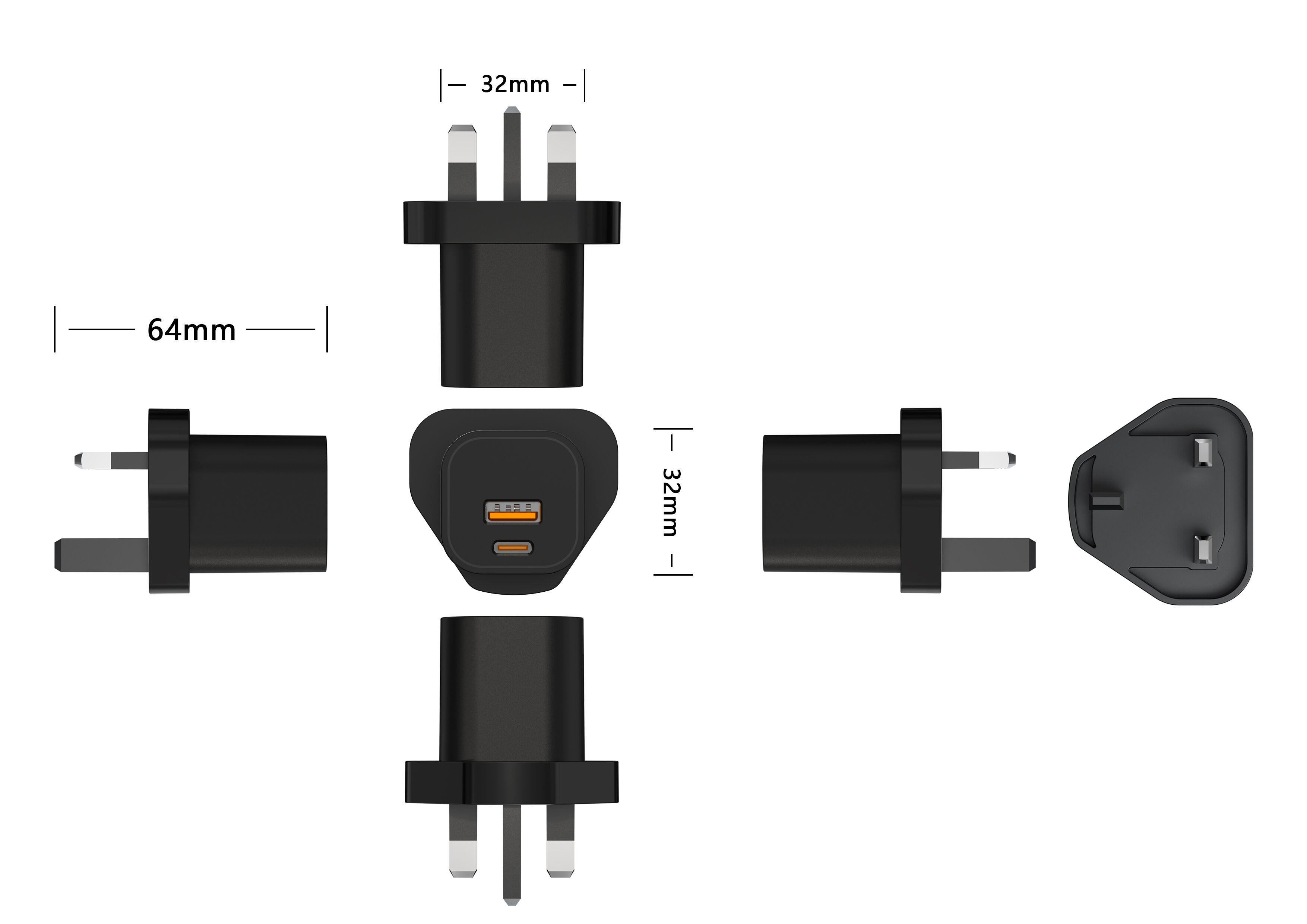 33w Small A+c Port Gan Charger, Uk Small Charger, Usb Charger, Usb ...