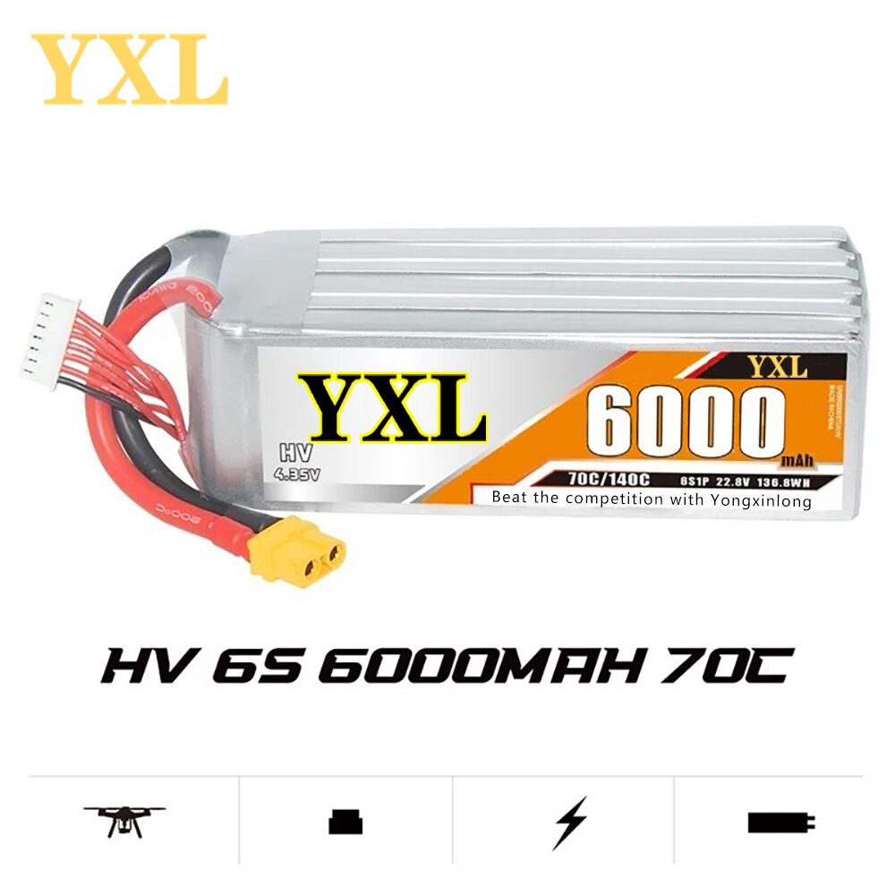 1-2pcs 6000mah 6s 22.8v 70c/140c Hv Lipo Battery For Fpv Drone Rc ...