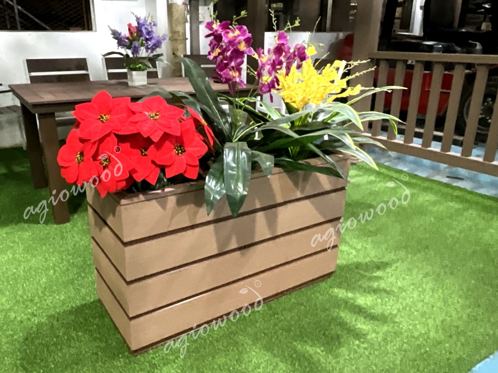 Outdoor Flower Planter Box - Rectanglar - Wood + Pp Composite (wpc ...