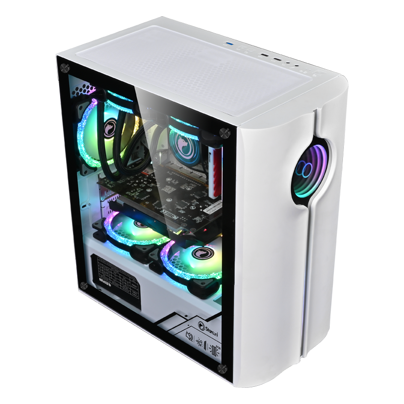 Fpmax Pc Computer Case Tempered Glass Full View Gaming Pc Case Argb Fan ...
