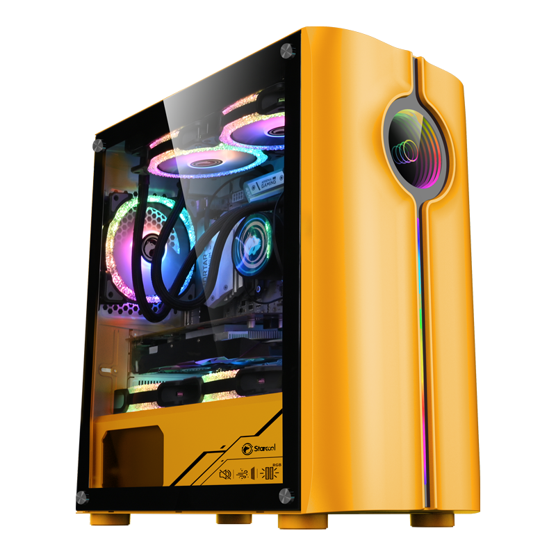Fpmax Pc Computer Case Tempered Glass Full View Gaming Pc Case Argb Fan ...