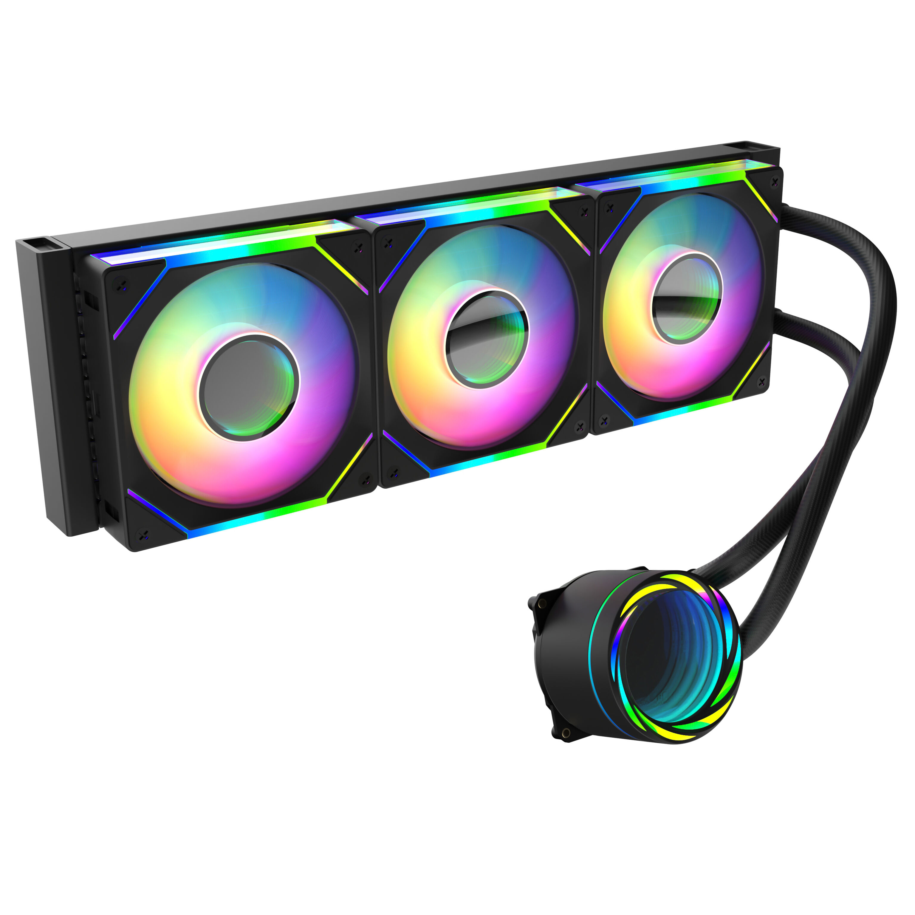 Rgb Aio Liquid Cpu Cooler 360mm Pc Water Radiator 12v Rated 3pin Pwm ...