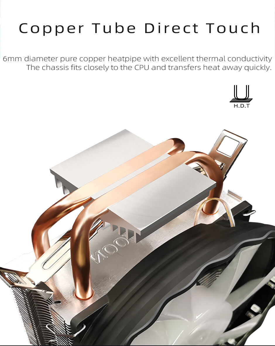 Factory Wholesale Coolmoon New Gaming Computer 2 Heatpipes Cpu Heatsink ...