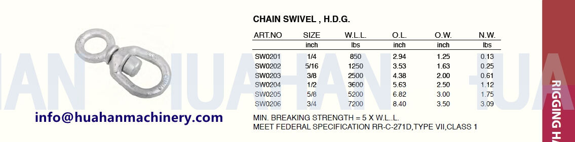G401 Chain Swivel, Drop Forged, Hot-dip Galvanized, Rigging Hardware ...