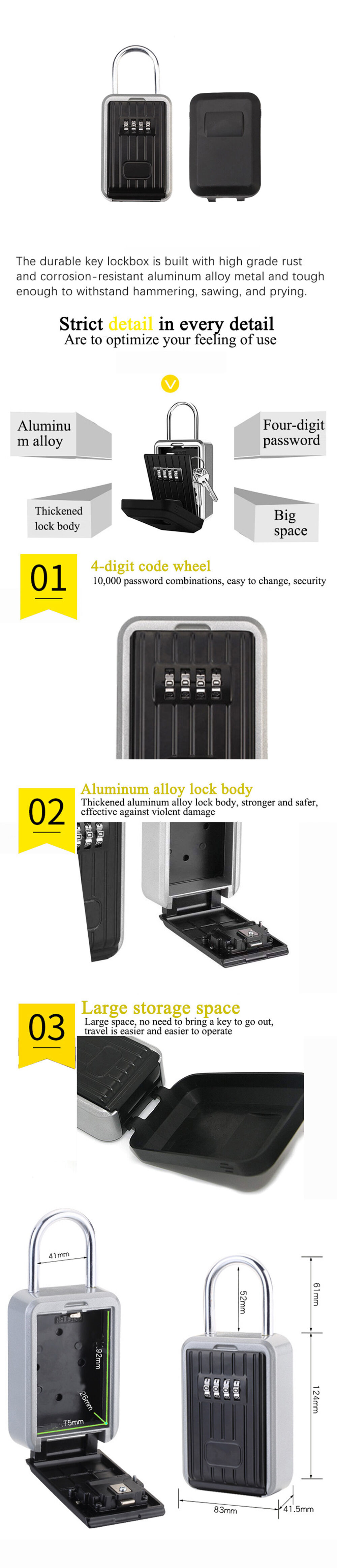 Bulk Buy China Wholesale Wholesale Big Capacity Combination Safe Key ...