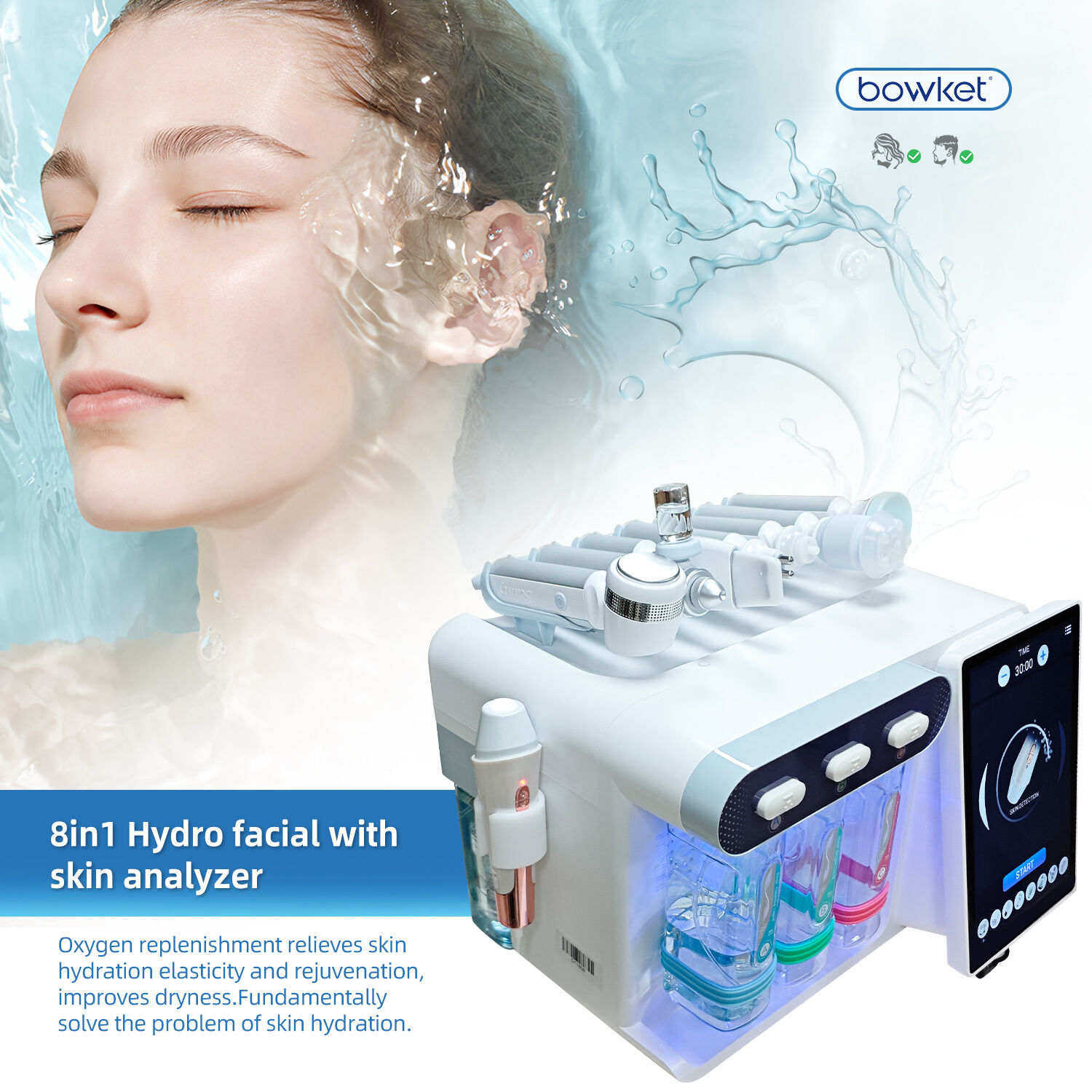 Bowket 8 In1 Hydra Dermabrasion Skin Analysis Machine 2024 Face $450 ...