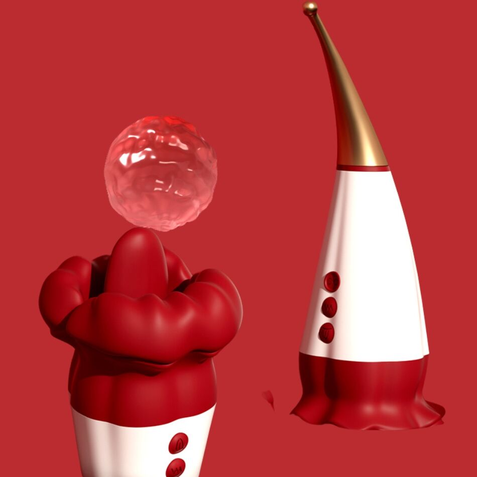 Mouth Licking Vibrating Stimulator Red Colored Teasing Rose Shape ...