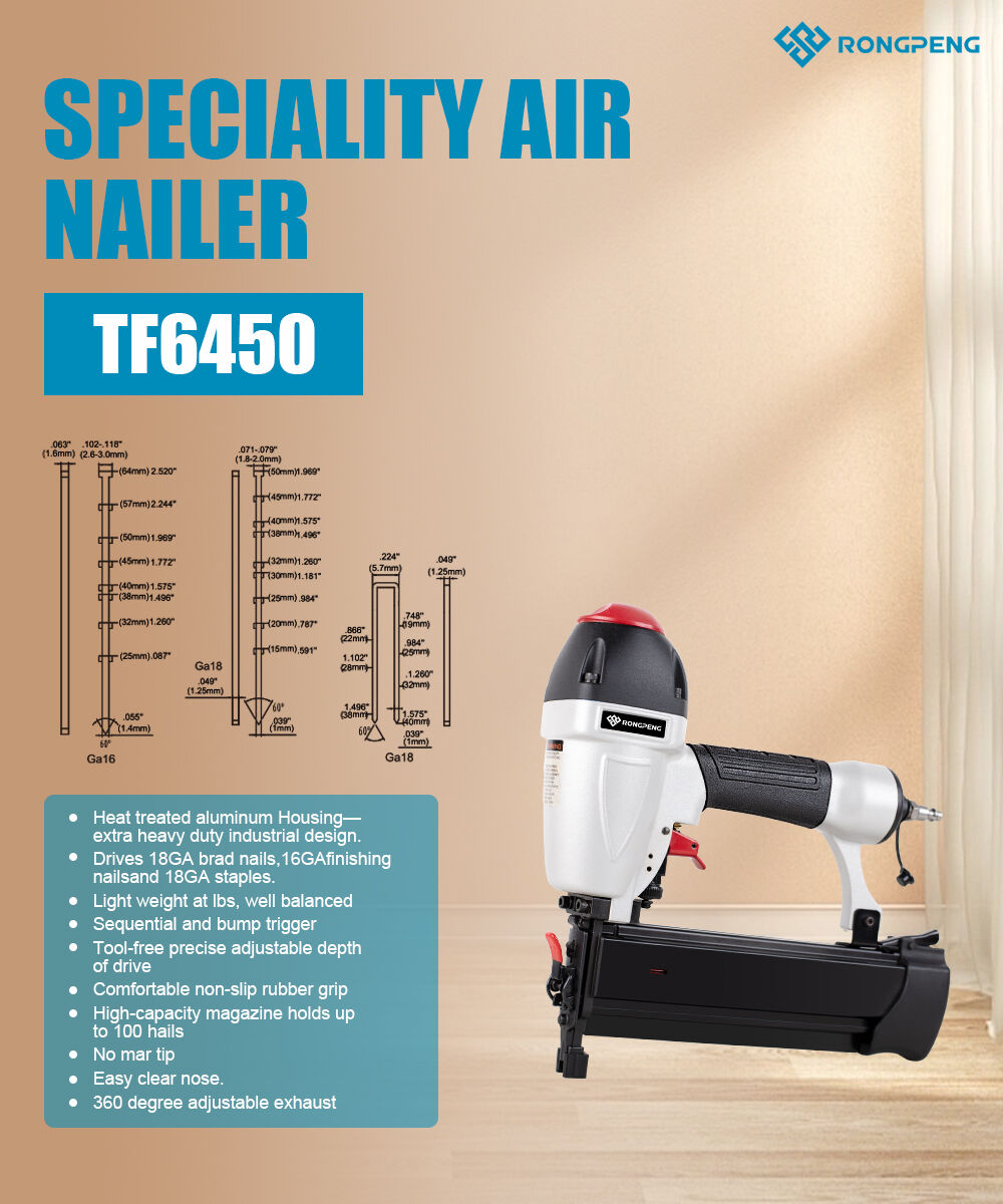 Rongpeng Tf6450 Industrial Grade 3-in-1 Specialty Air Nailer Pneumatic ...