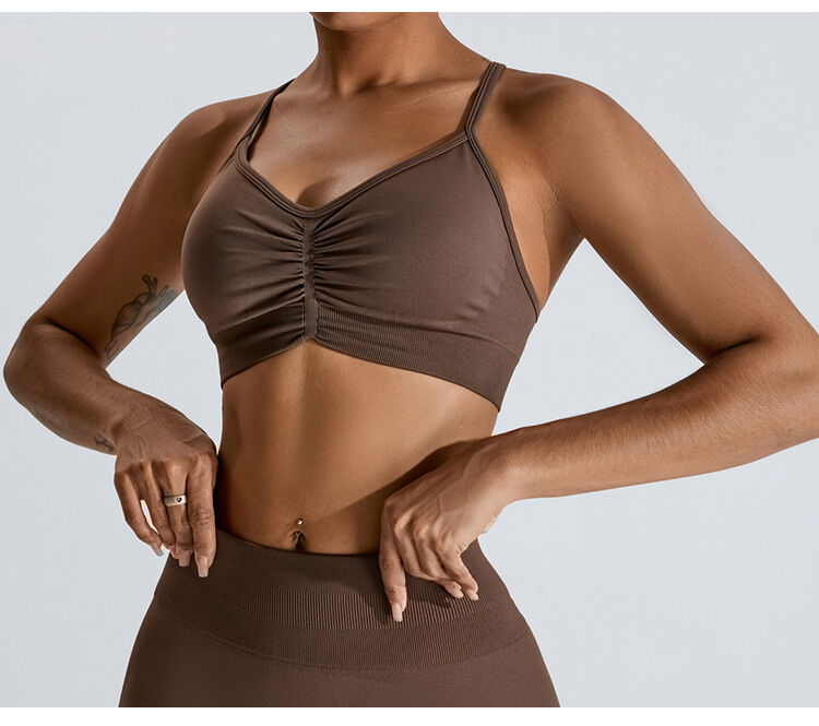 Seamless Yoga Suit Knitted Sports Fitness High Waist Yoga Pants And Bra With Removable Cups Two ...