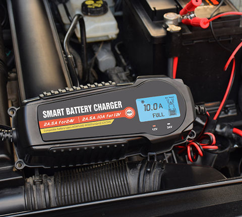 Lcd Display 12v 24v Automatic Battery Charger 2a/5a/10a Charging ...