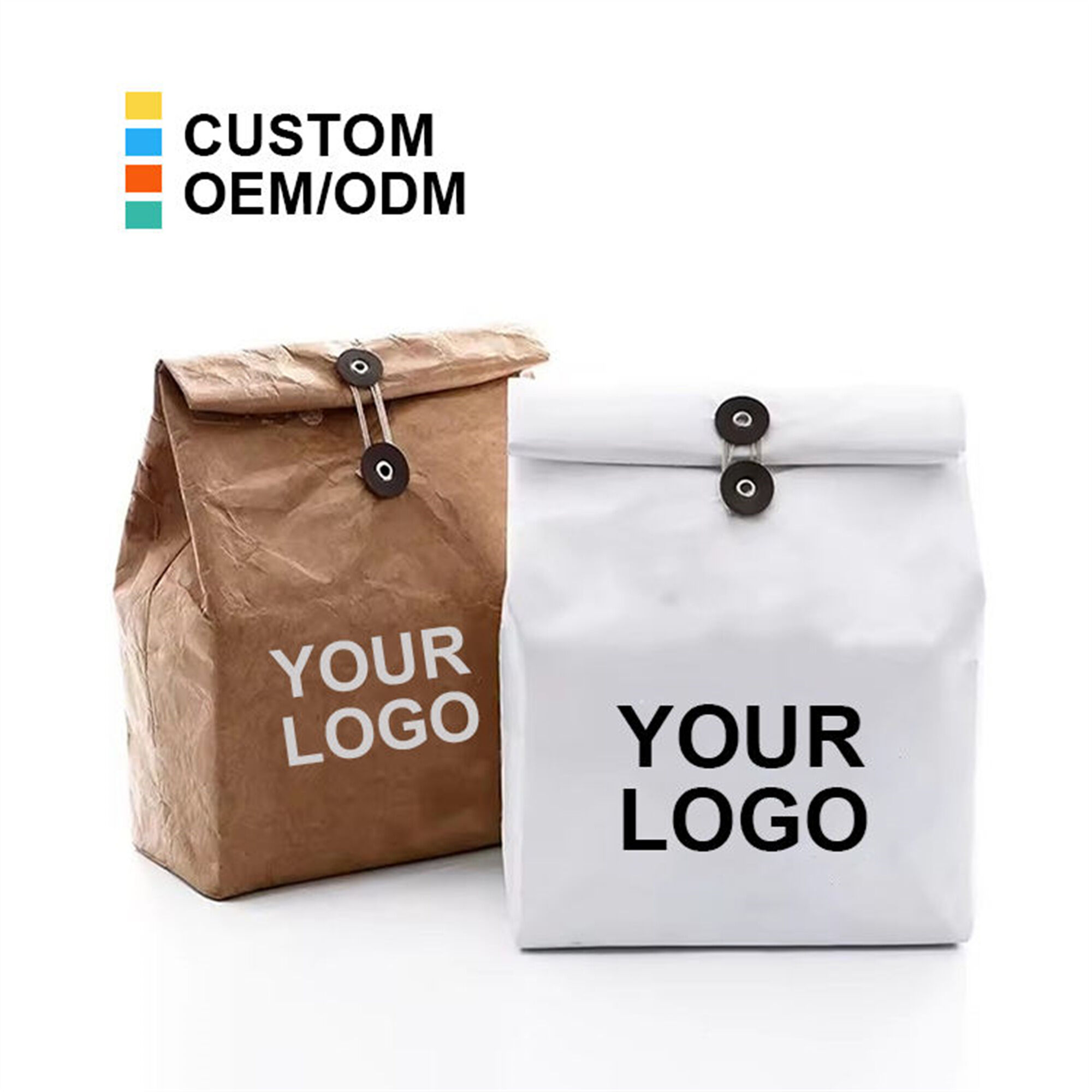 Wholesale Custom Print Logo Waterproof Thermal Washable Kraft Insulated ...
