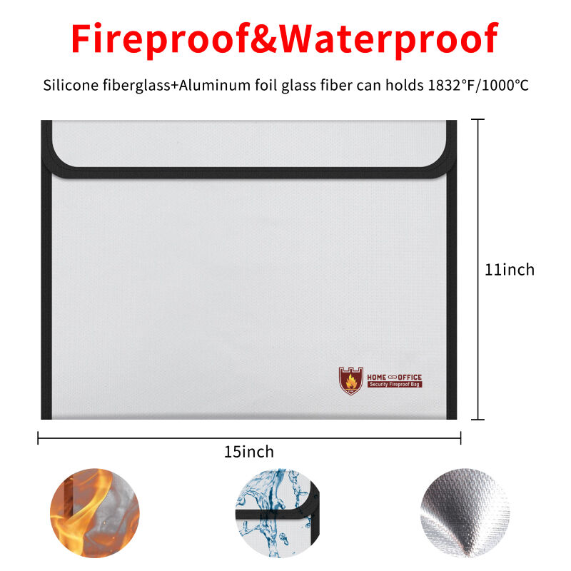 Large Fiberglass Fireproof And Water-resistant Zipper Pouch Secure ...