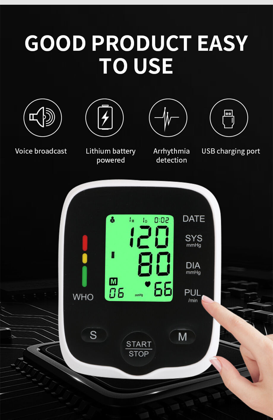 Blood Pressure Machine Upper Arm Accurate Automatic Sphygmomanometer ...