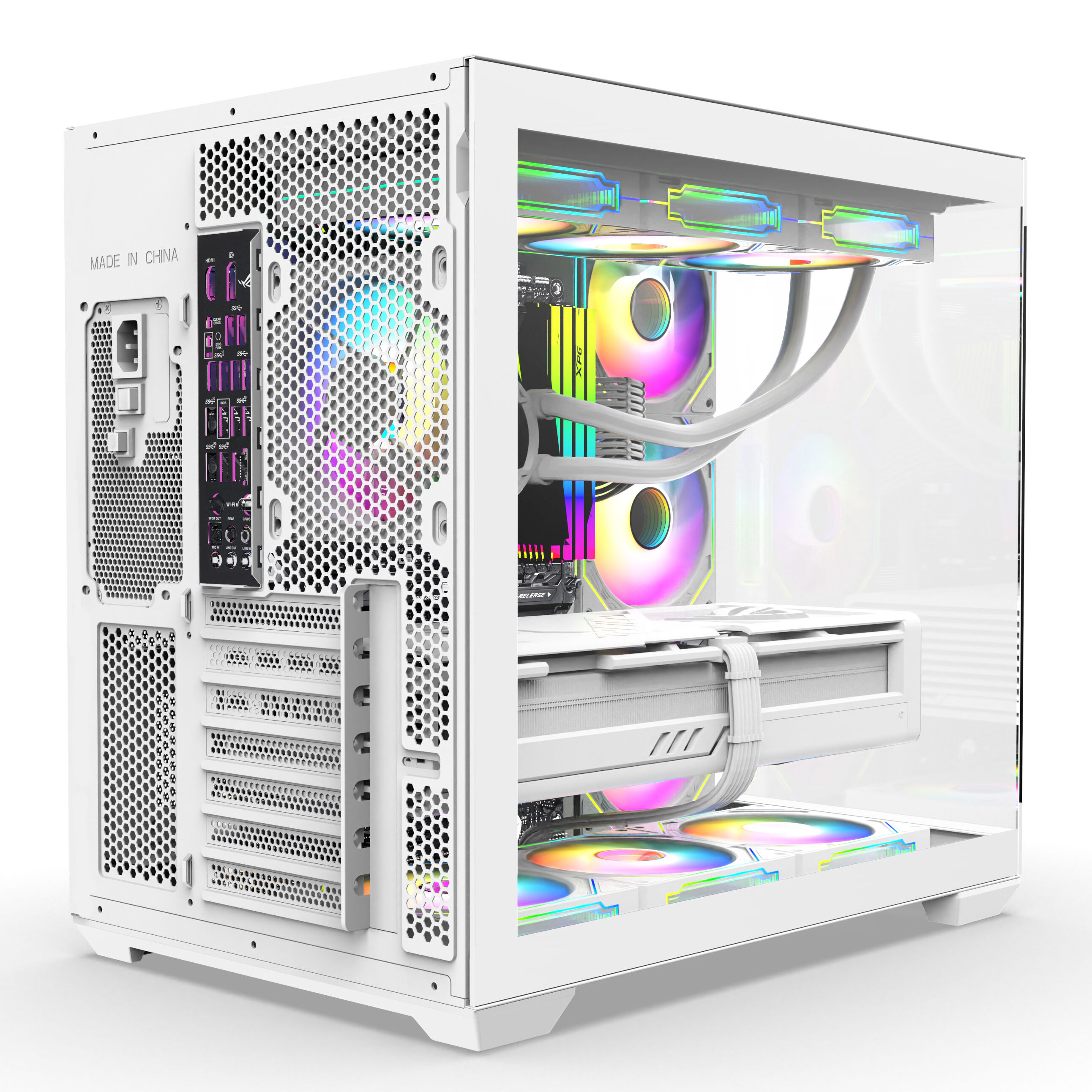 Factory New Design Panoramic View Cube Computer Case Double-sided Glass ...