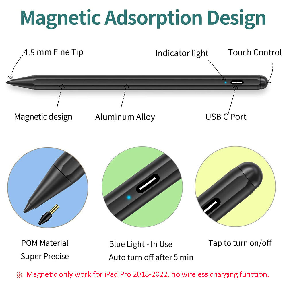 High Precision Touch Screen Pen Magnetic Replacement Fine Point Tip ...