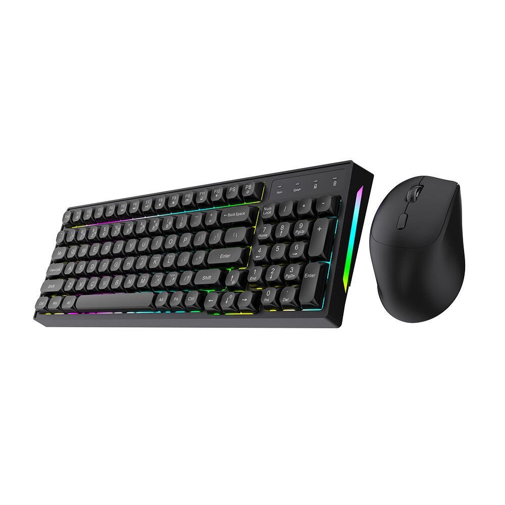 Wireless Bluetooth Keyboard And Mouse Set Usb Dual Bt Rechargeable 96 Keys Keyboard With