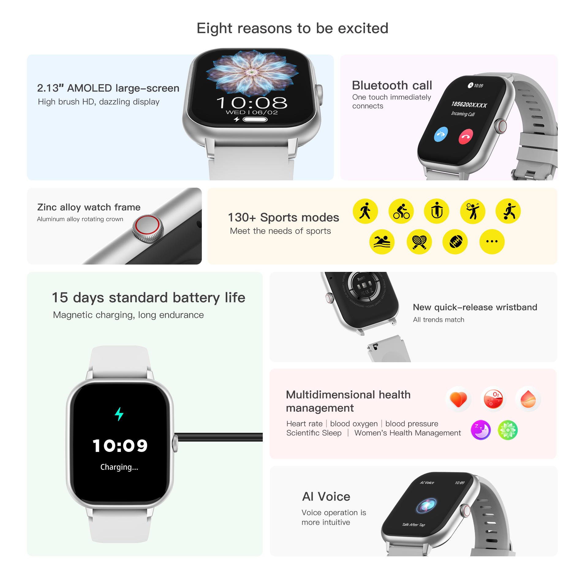 2024 Hot Sales Smartwatches Amoled Health Monitor Ip68 Water Proof ...