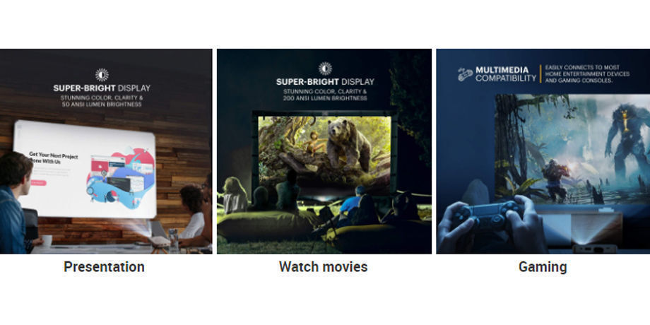 Aome P30 Dlp Mini Portable 1080p With Battery Speaker Usb Micro Pico ...