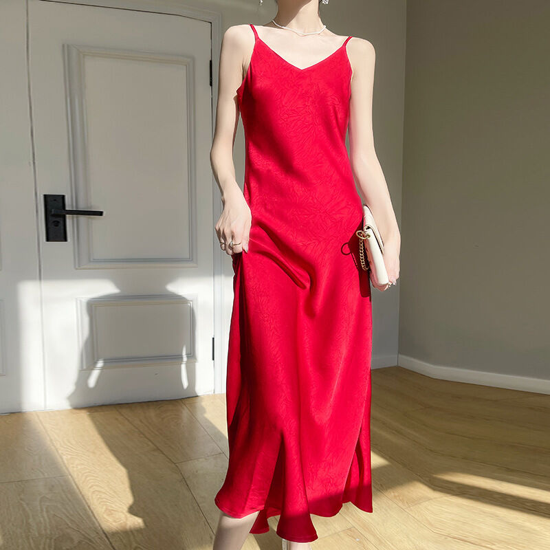 High-end Mulberry Silk French Style High-end Sling Base Acetate Satin ...