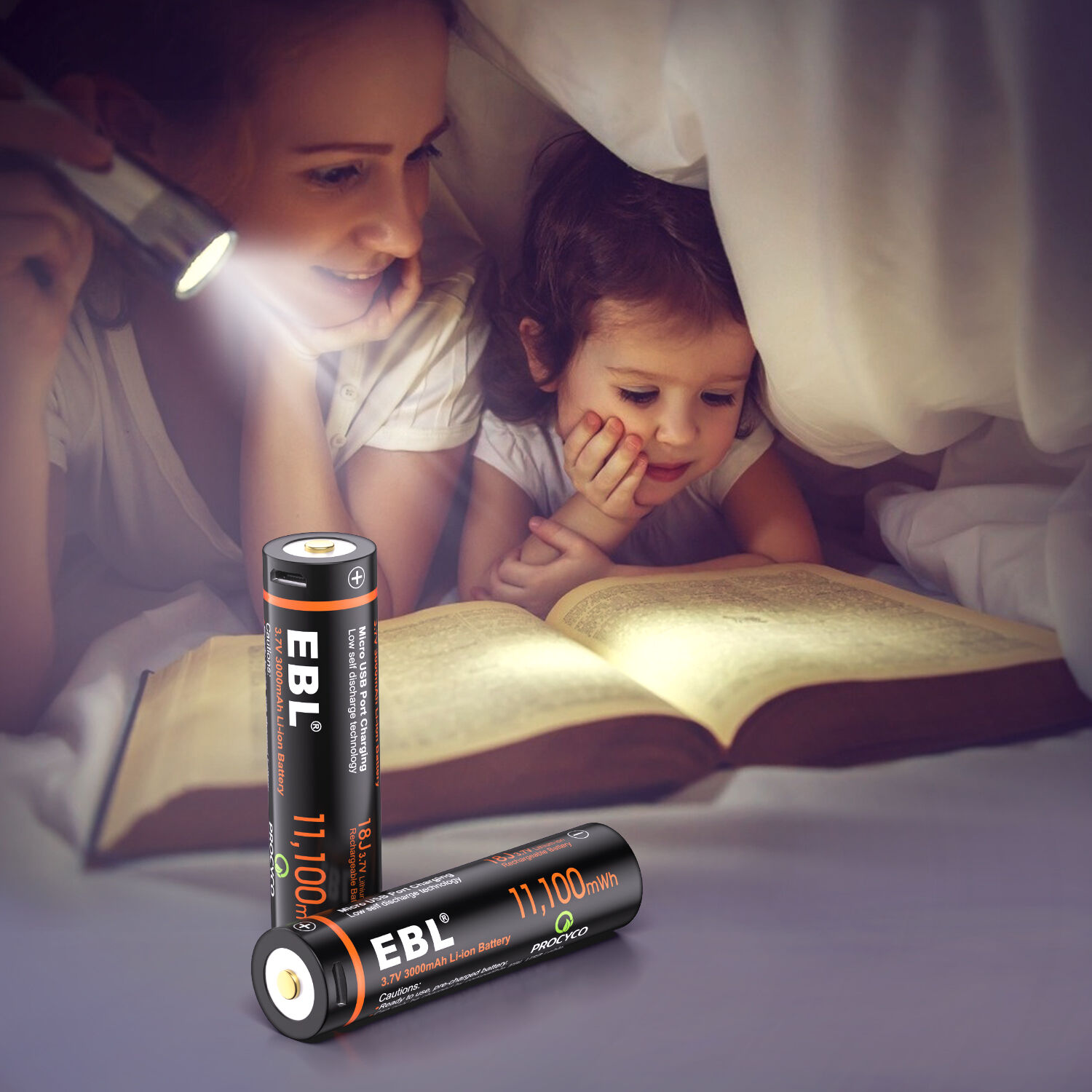 Ebl 3.7v Li-ion Rechargeable Batteries 3000mah 18j Rechargeable Usb ...