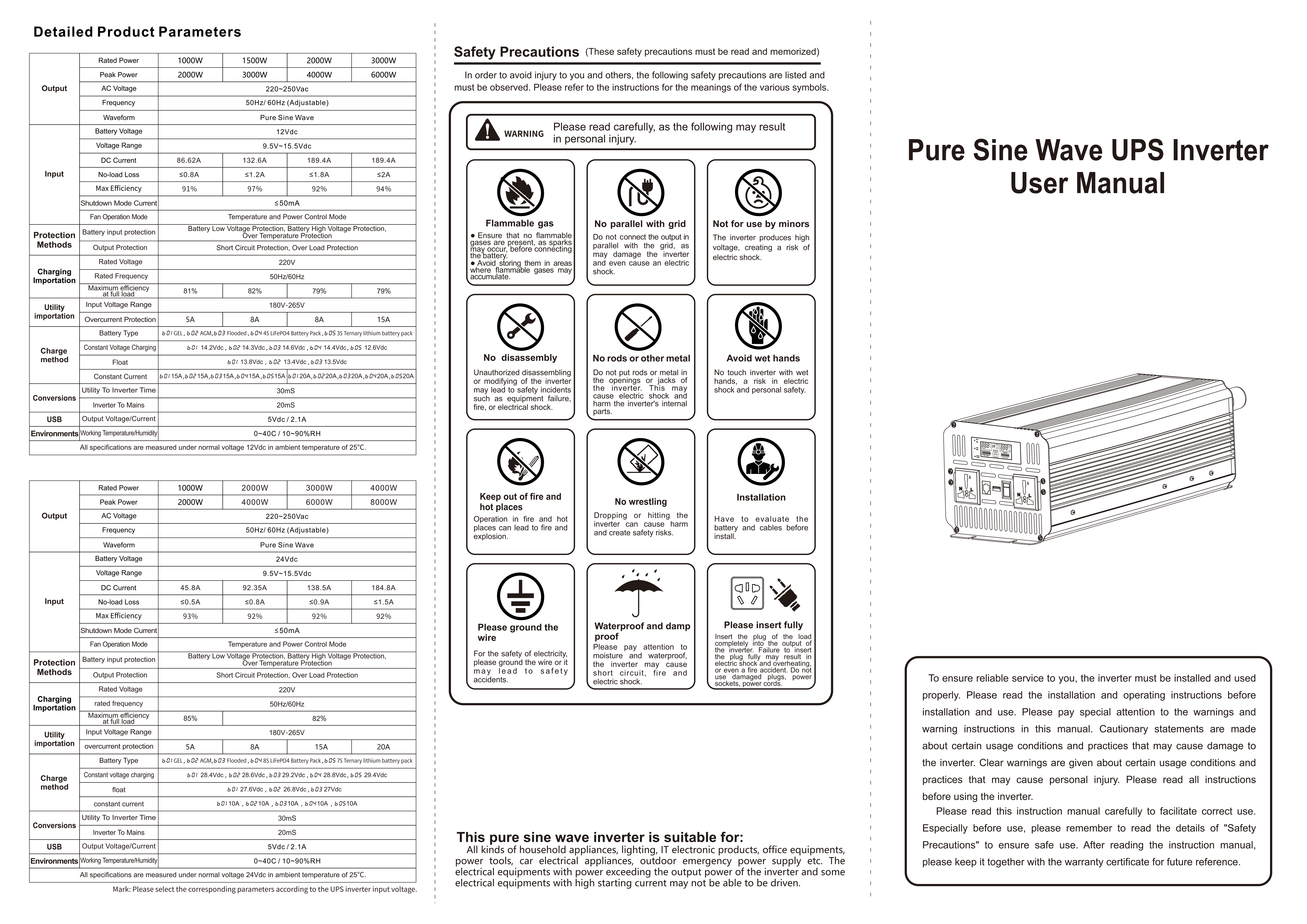 Inverter Daya Ups, Pengubah Daya Inverter Murni 3kw 4kw 6kw Dc12v 24v ...