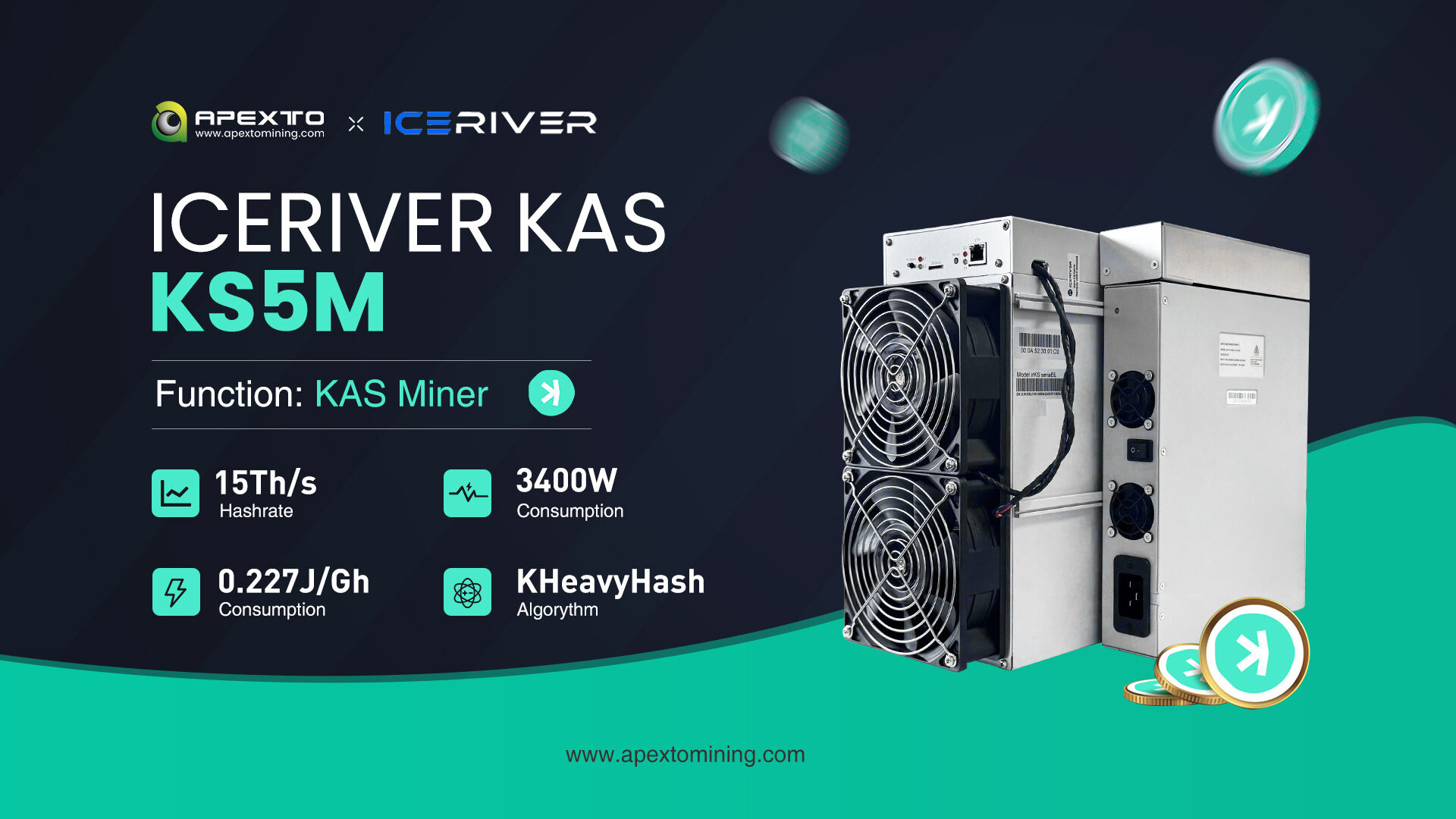 Iceriver Ks5m 15t 3400w Kaspa Kas Mining Ks5l Kaspa Kas Miner ...