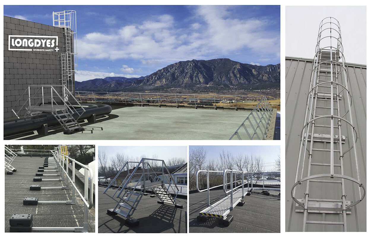 Vertical Lifeline System Aluminum Vertical Fixed Ladder With Safety ...