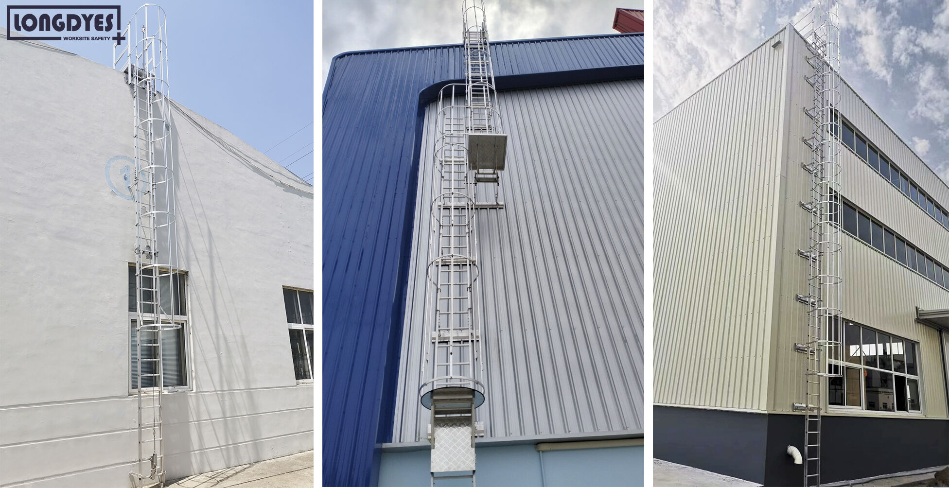 Vertical Lifeline System Aluminum Vertical Fixed Ladder With Safety ...