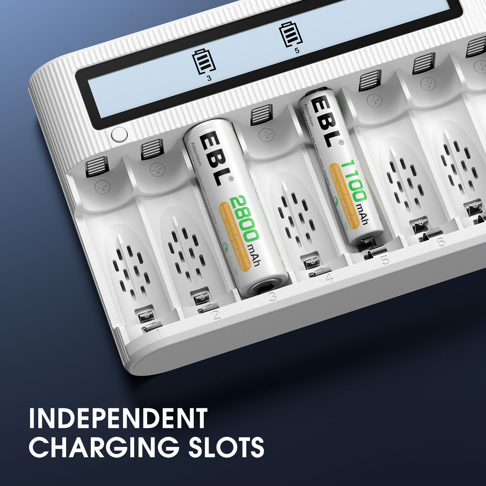Ebl 8 Bay Battery Charger Fast Charging Aa Aaa Battery Charger With ...