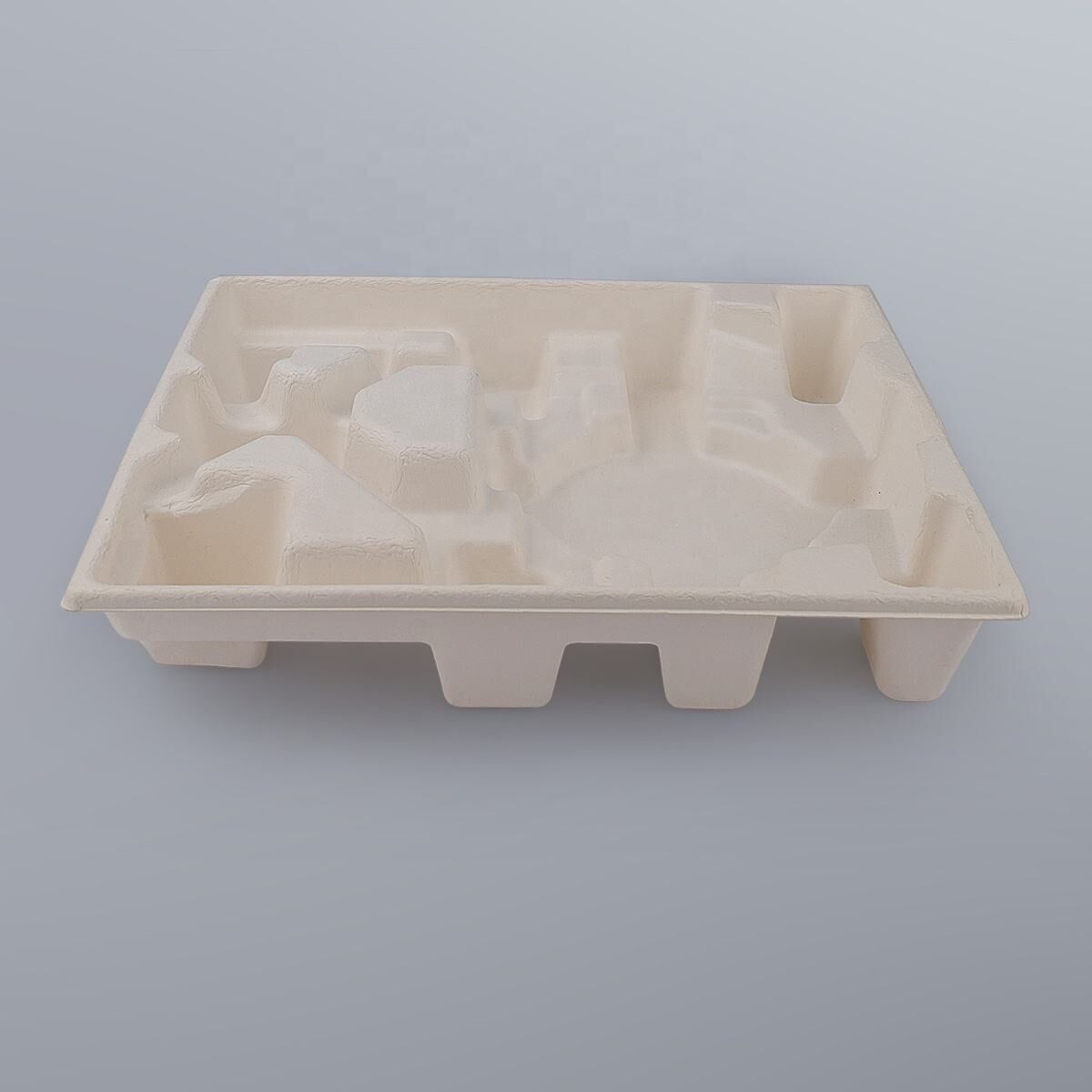 Bagasse Pulp Molded Packaging Tray Biodegradable Recycled Molded Paper ...
