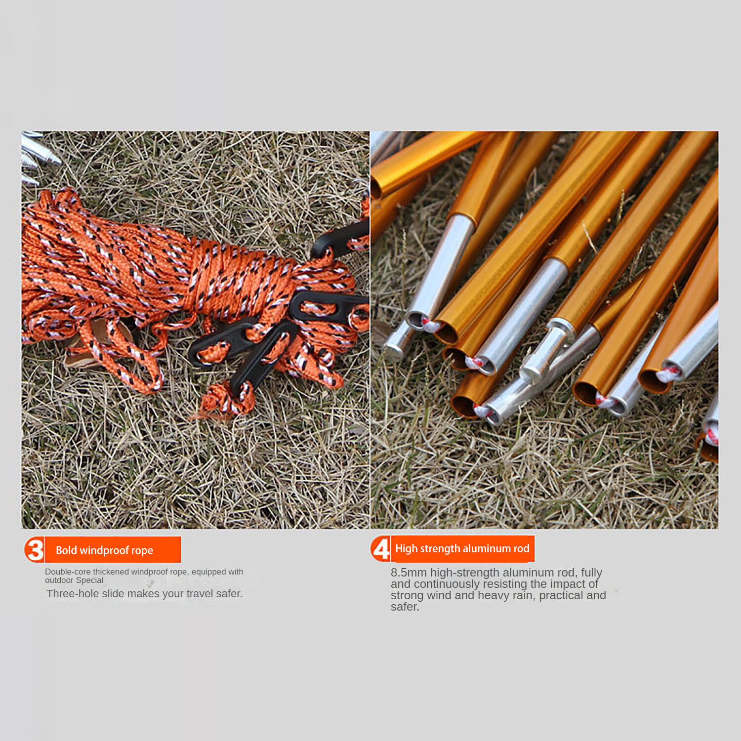 Outdoor Double Layer Aluminium Pole Tent With Snow Skirt Lightweight ...