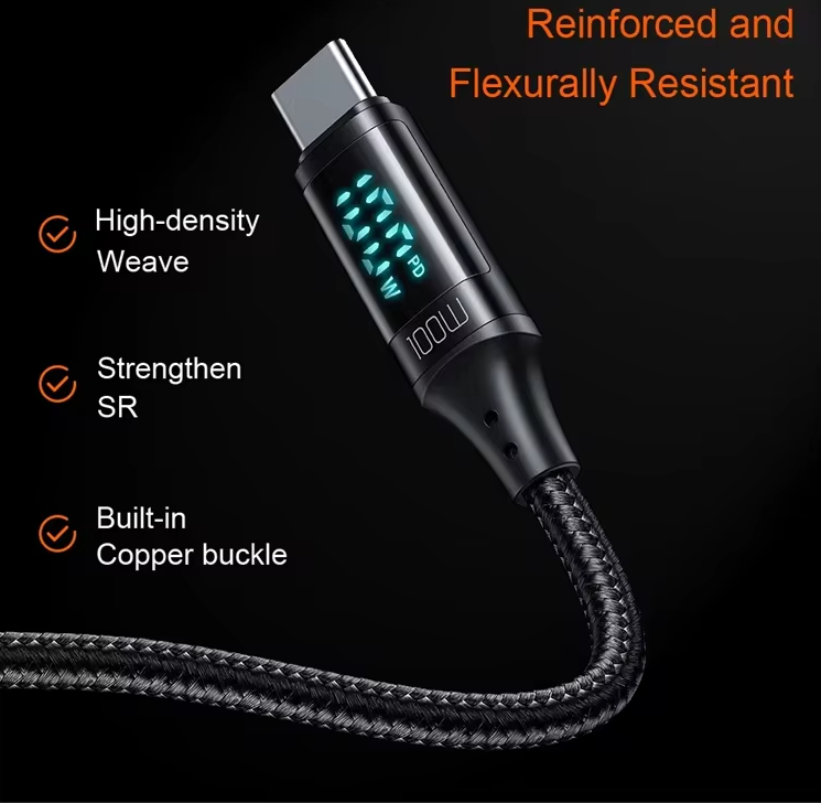 Led Display 100w Usb Type C To Usb C Cable 0.5/1.5/2m For Huawei Ipad ...