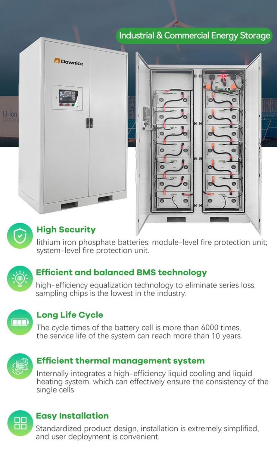 Bess Industrial Commercial Energy Storage 215kwh 100kwh 300kwh ...