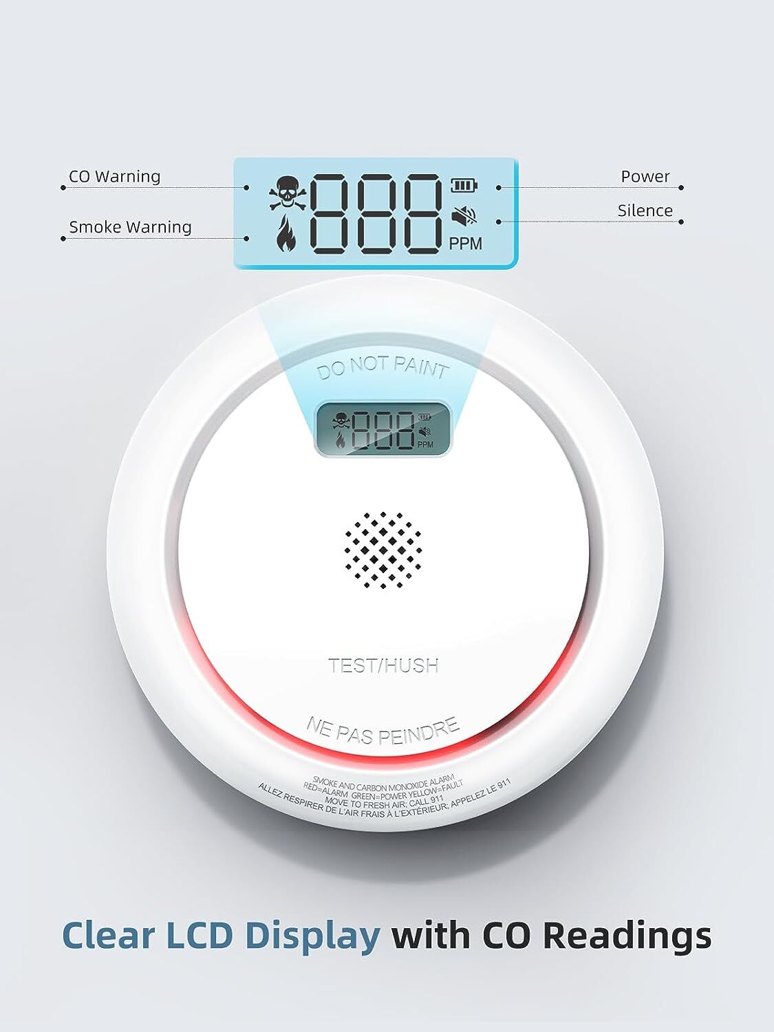 Siterwell Smoke And Carbon Monoxide Detector With Lcd Display, Ul 217 ...