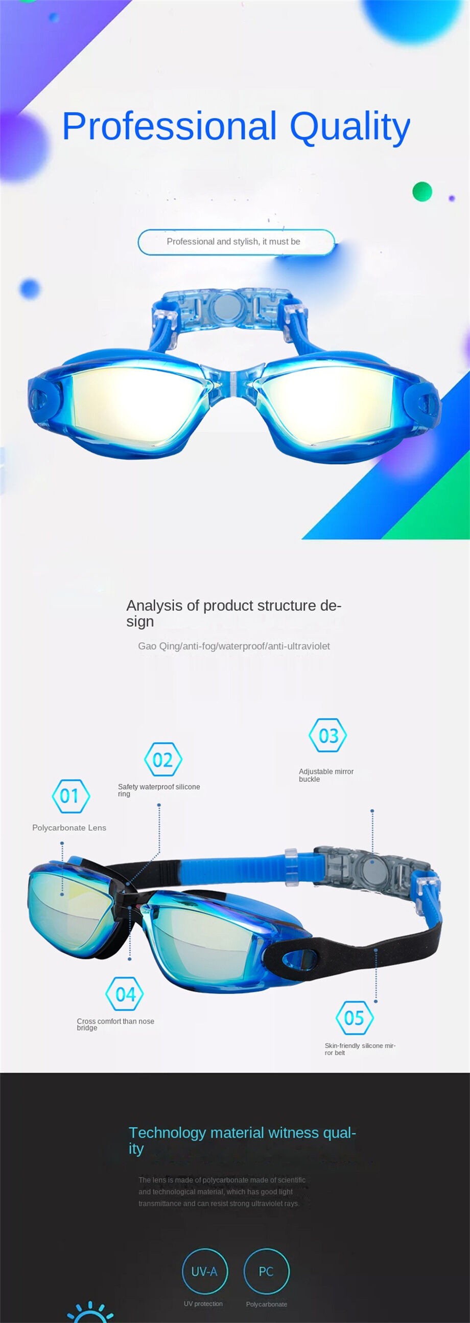 Factory Direct High Quality China Wholesale Swimming Goggles Adult Anti ...