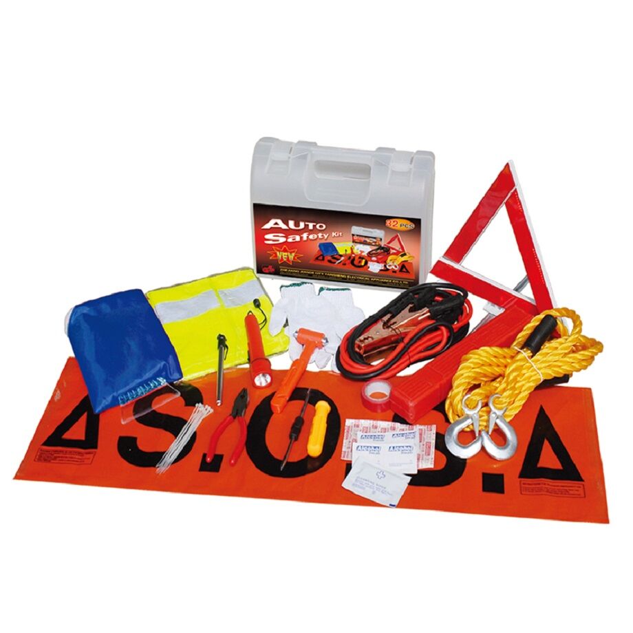 Car Emergency Kit Roadside Assistance And First Aid Kit Bag Contains