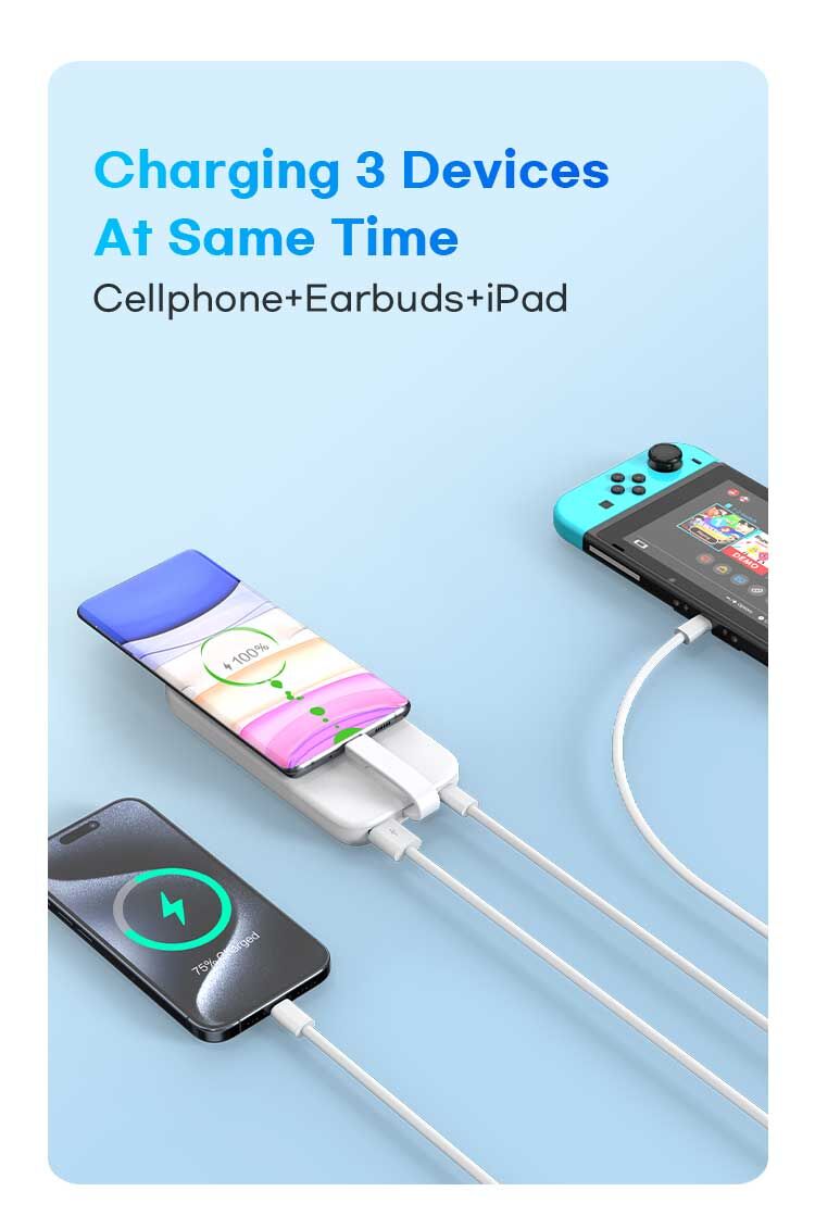 New Arriving 10000mah High Speed Power Bank With Built-in Cables For ...