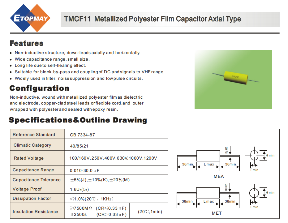 Buy China Wholesale Axial Metallized Polyester Film Capacitor 160v ...
